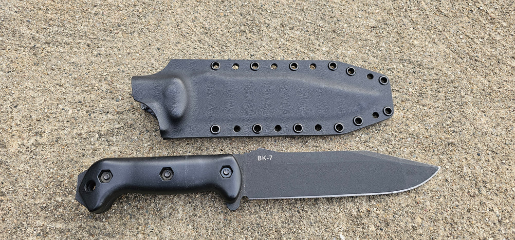 KA-BAR "BK-7" knife, Pancake Style Sheath 2.0, Optional belt attachmen