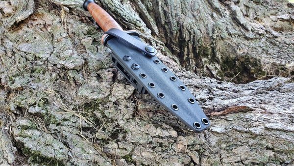 BOKER PLUS V-42 KYDEX SHEATH, LEATHER STRAP, POLYMER CLIP – ARMORsheaths