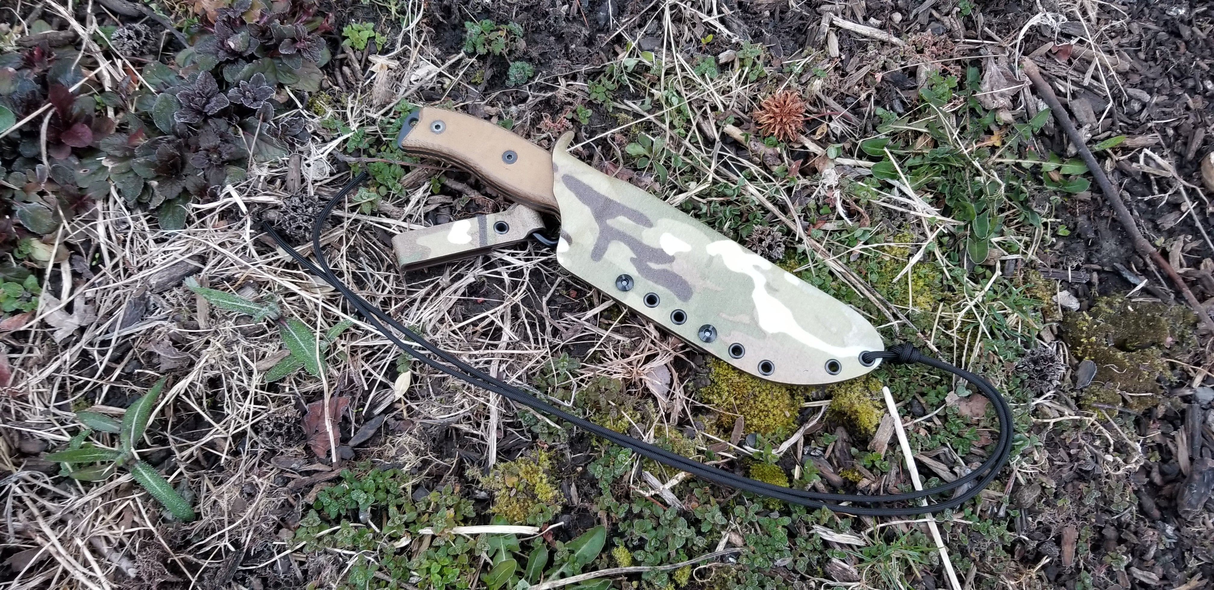 Ontario RAT-7 Taco Style Kydex sheath w/ Kydex Dangler