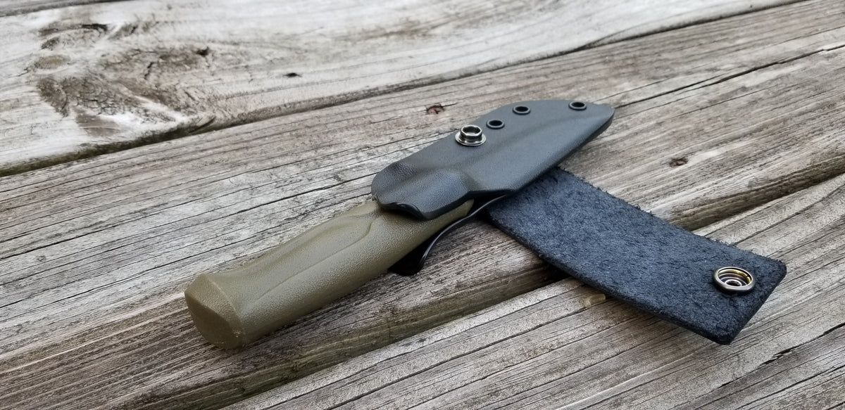 Mora Craftline Q 511 Taco style kydex sheath scout carry w/ 1 single s