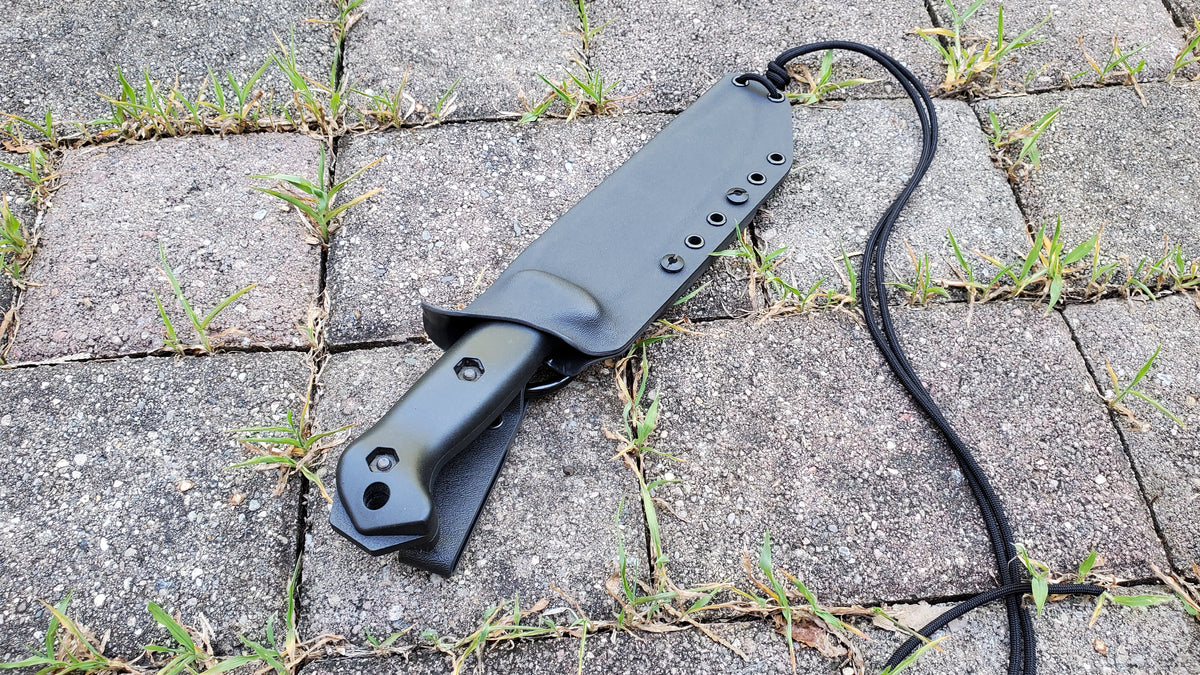 KA-BAR BK7 Kydex sheath TACO style w/ Kydex Dangler
