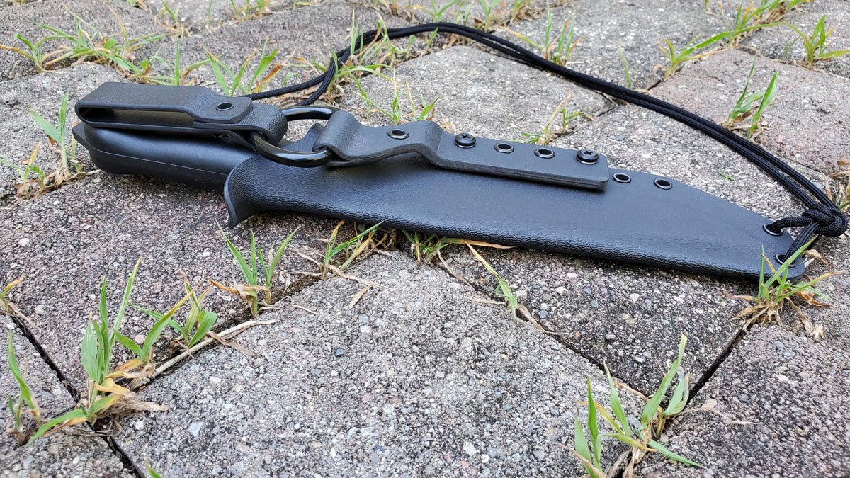KA-BAR BK7 Kydex sheath TACO style w/ Kydex Dangler
