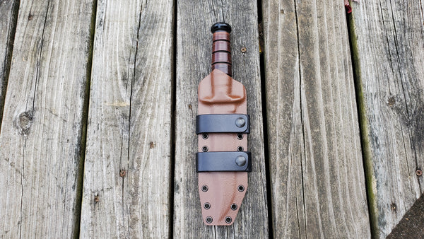 KABAR USMC pancake style Kydex sheath, Scout Carry Leather Straps ...